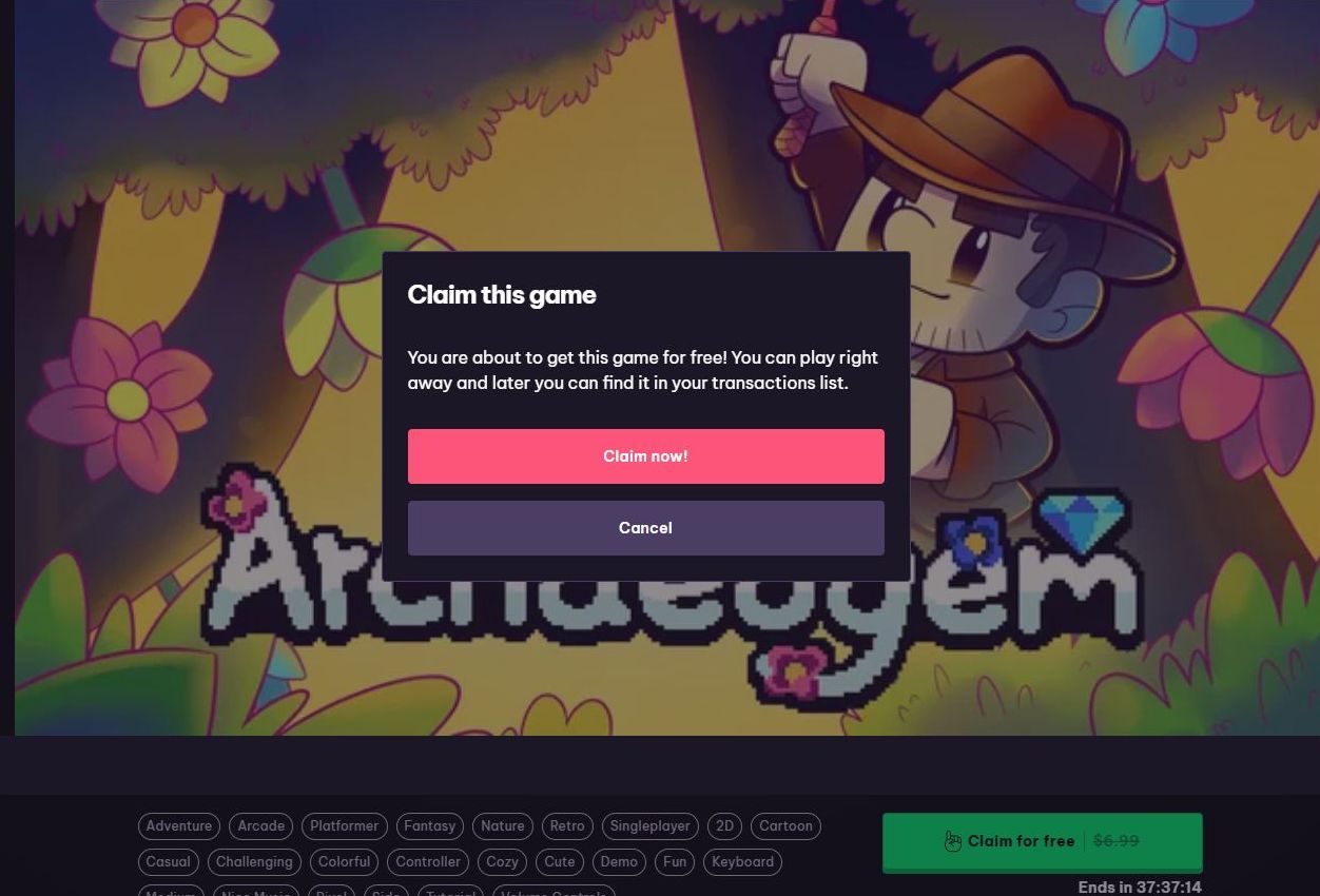 Old School Platformer Archaeogem is Free for 48 Hours